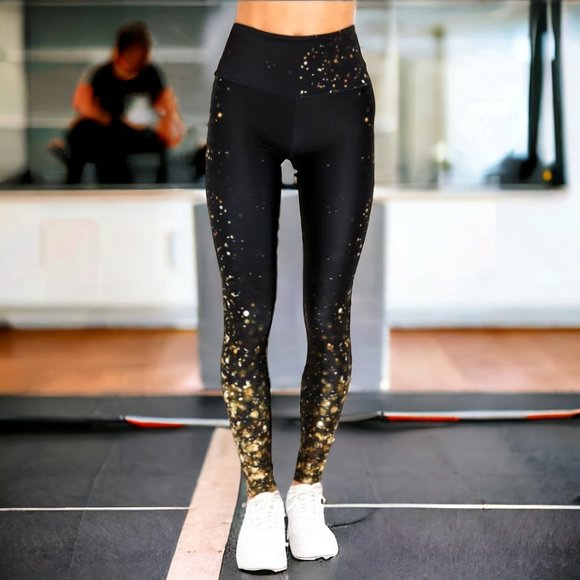 Goldsheep | Pants & Jumpsuits | Goldsheep Falling Gold Active Leggings ...